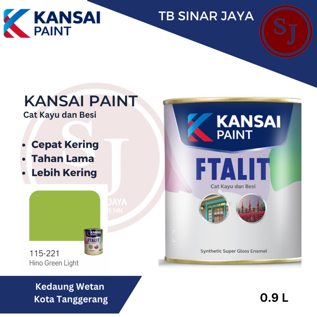 Jual Cat Kayu dan Besi Kansai Paint Ftalit Warna Glos 1KG 115 - 221 ...