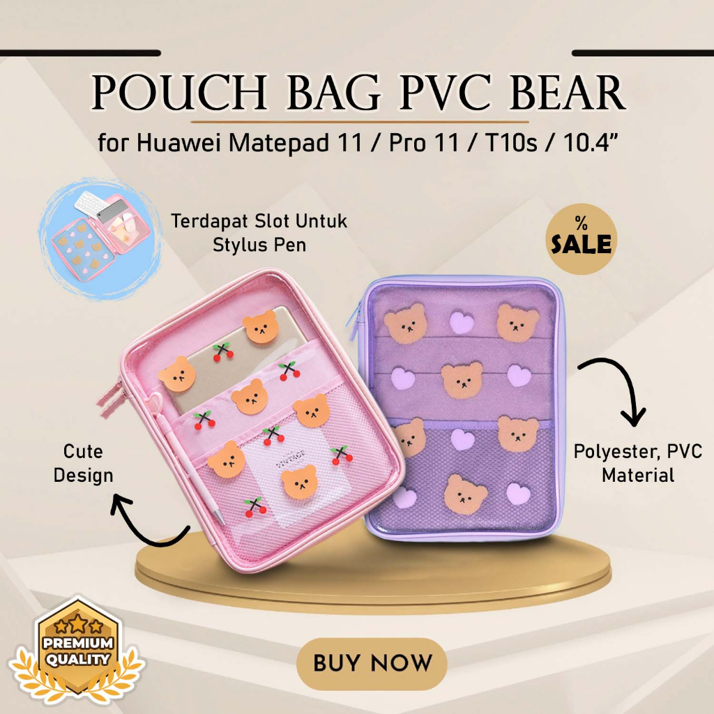 Jual Pouch Bag Tas Tablet Huawei MatePad SE T10s 10.4 11 Bear ...