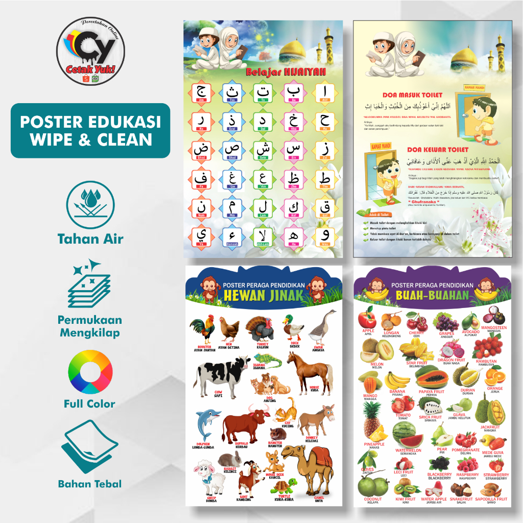 Jual POSTER EDUKASI/WIPE CLEAN/POSTER BELAJAR ANAK | Shopee Indonesia