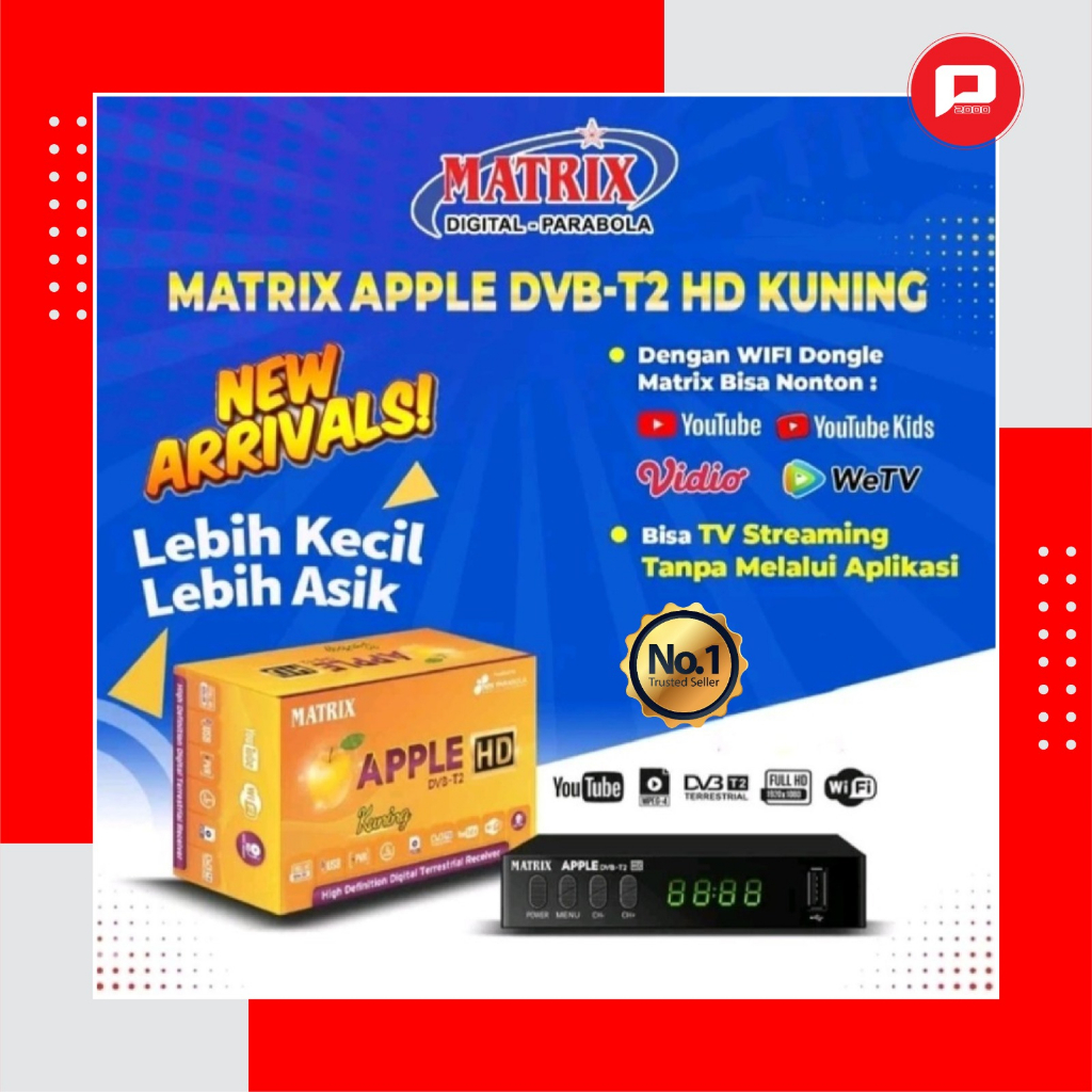Jual SET TOP BOX MATRIX APPLE KUNING HD DVB-T2 RECEIVER TV DIGITAL | Shopee Indonesia