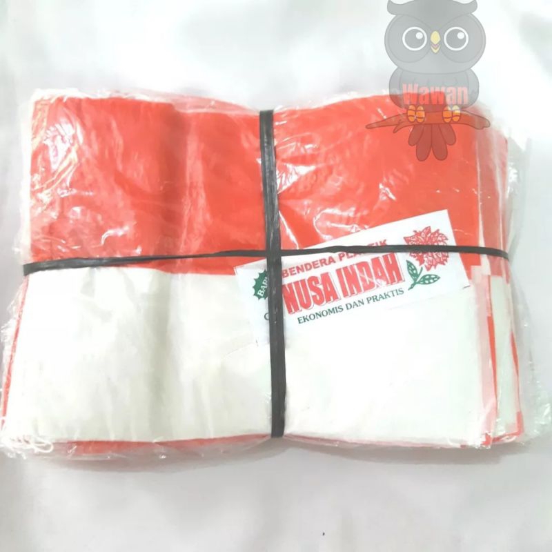 Jual BENDERA PLASTIK MERAH PUTIH ISI 100 LEMBAR (NUSAINDAH) (BAMBU ...