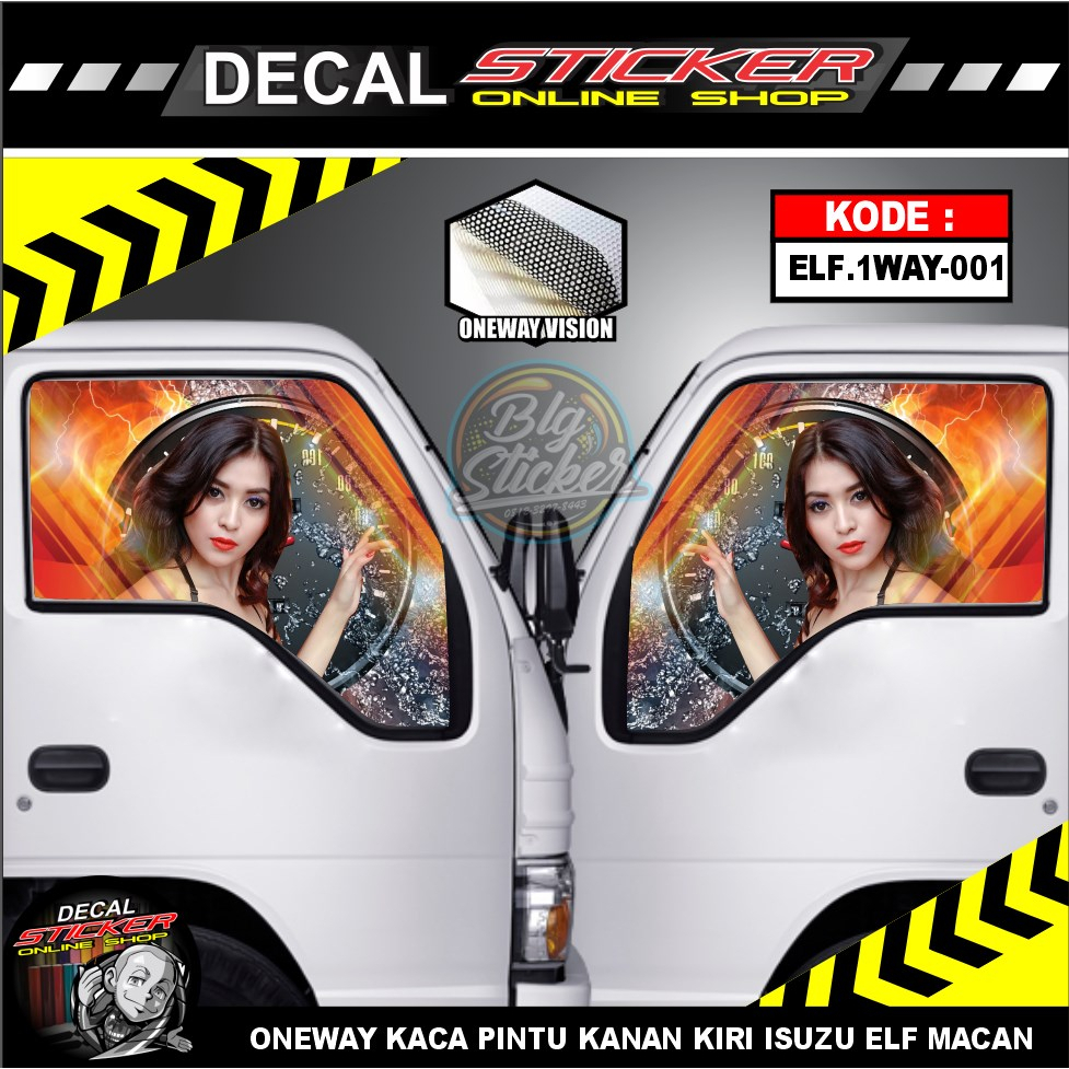 Jual STIKER ONEWAY VISION KACA SAMPING MOBIL TRUK ISUZU ELF MACAN ...
