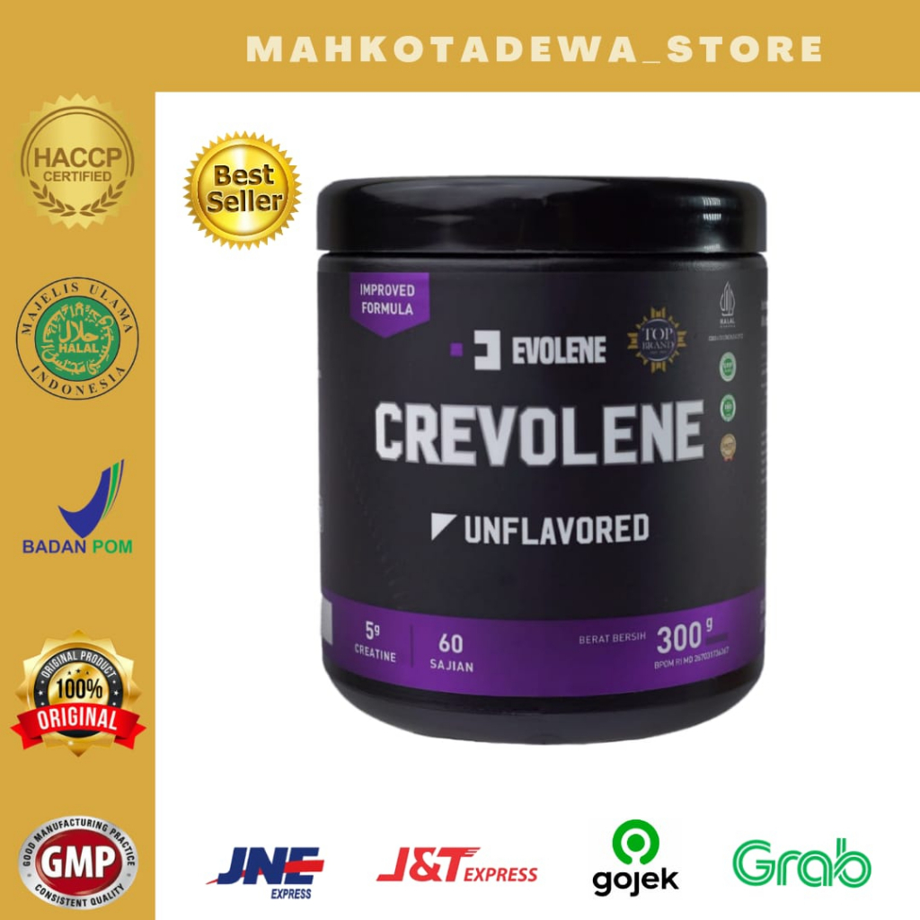 Jual CREVOLENE CREATINE EVOLENE (30 SERVING) ORIGINAL, BPOM & MUI HALAL ...