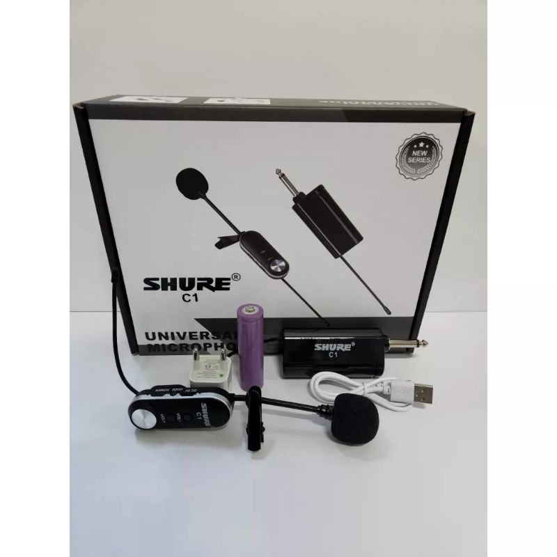 Jual Mic clip on jepit Wireless Shure C 1 / C1 single mikrofon clip on - mic imam | Shopee Indonesia