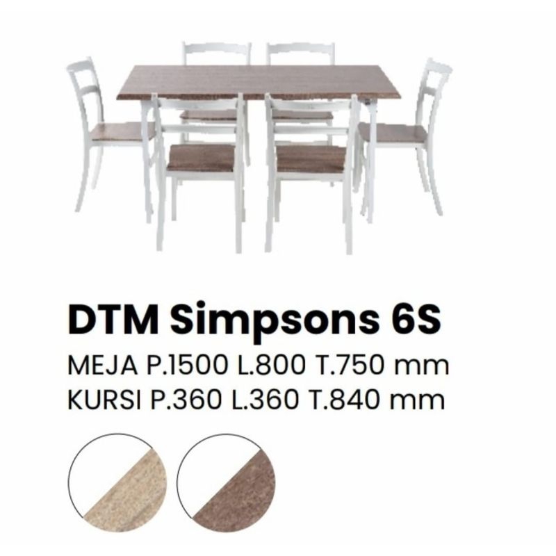 Jual Meja Makan 6 Kursi Simpsons / Dining Table 6 Kursi - Olympic DTM ...