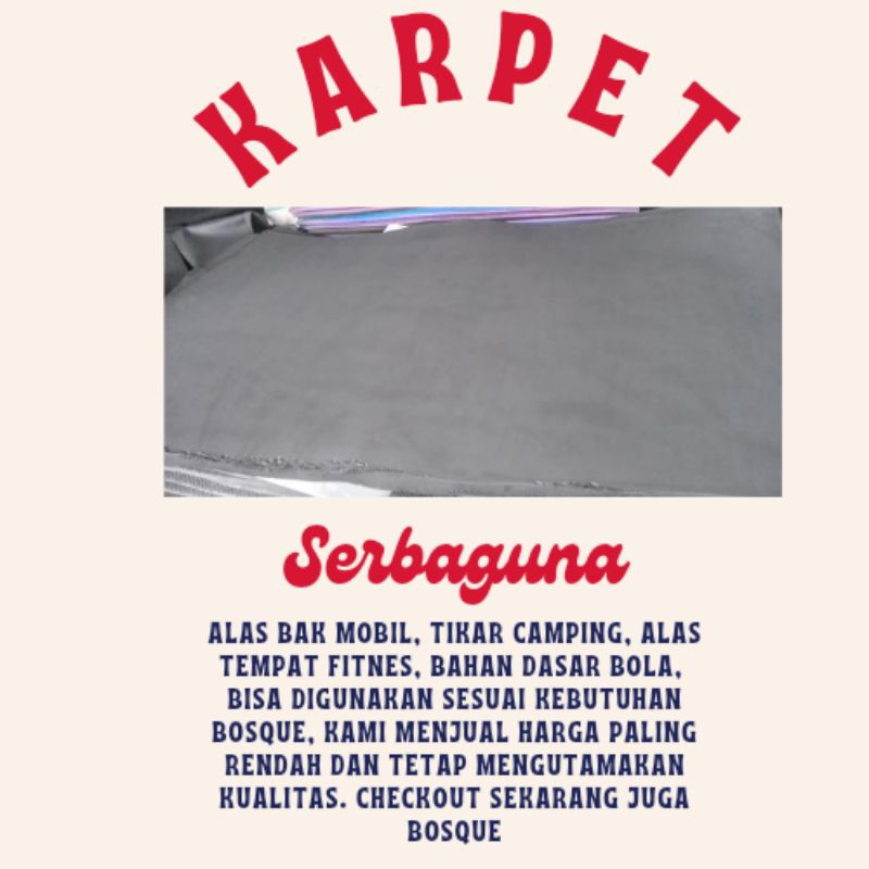 Jual KARPET MOBIL PICK UP ALAS KARGO KARPET SERBAGUNA tebal 14mm garis ...