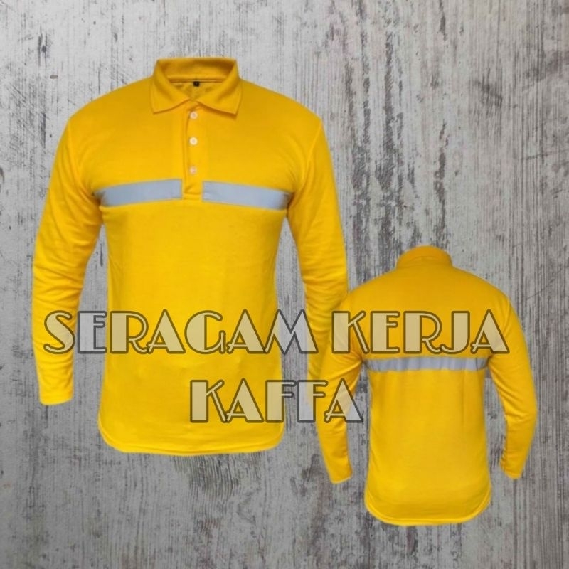Jual COD Kaos POLO kerah panjang safety baju bengkel kaos perusahaan ...