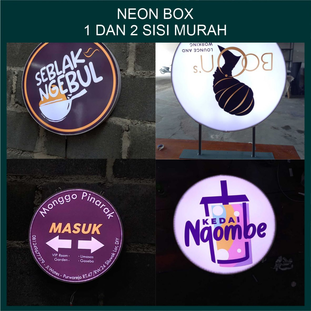 Jual Neon Box Bulat Ukuran 30cm 1 Dan 2 Sisi Murah Bebas Dan Cepat Shopee Indonesia