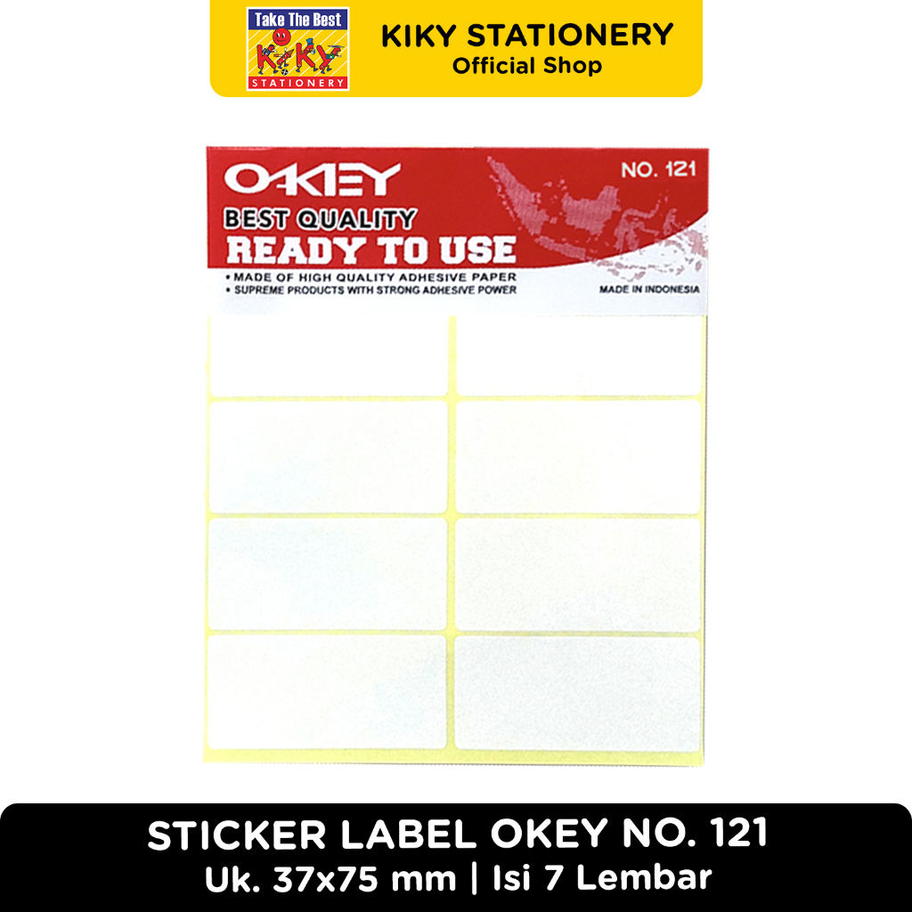 Jual OKEY Sticker Label No. 121 - Isi 7 Lembar/Pak | Shopee Indonesia