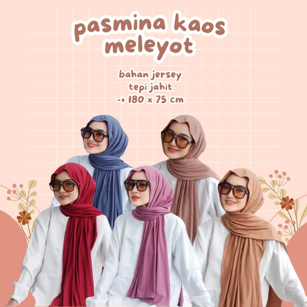 Jual HIJAB PASMINA CANTIK TERBARU MODEL MLEYOT BAHAN JERSEY TEBAL ...