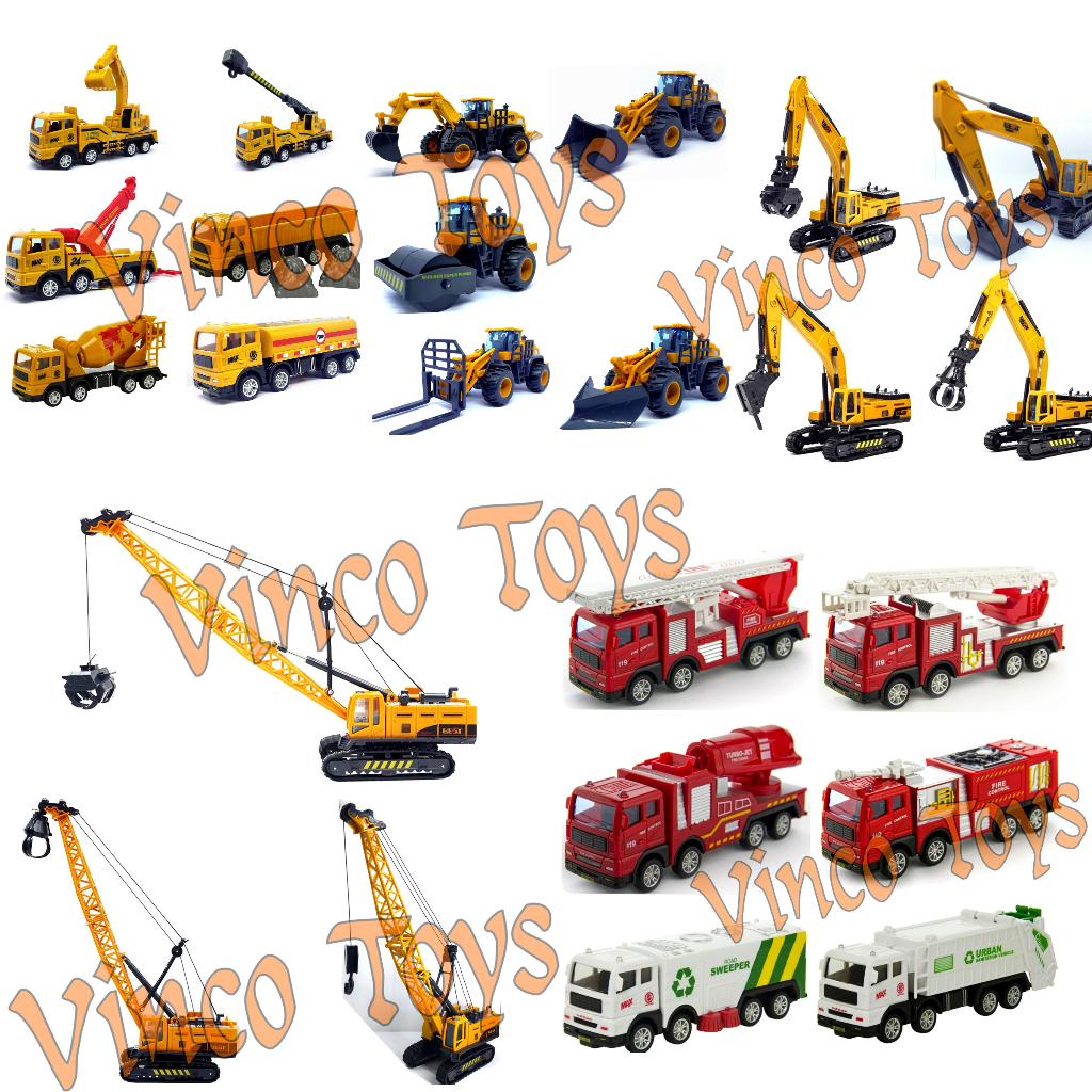 Jual VINCO GROSIR spryz Construx 1:55 Excavator Mainan Miniatur Diecast ...