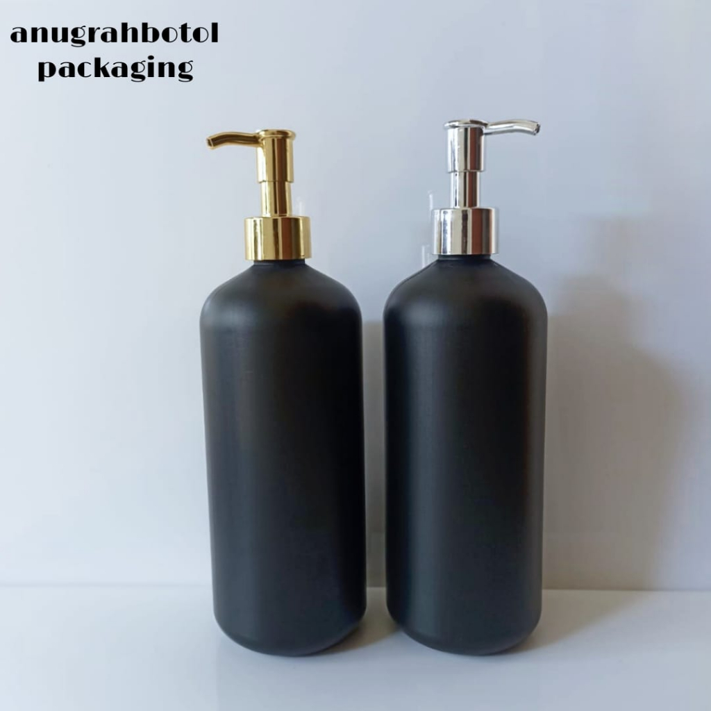 Jual Botol Sabun Cair Pump 500ml Hitam Hdpe / Botol Pump 500ml Oil ...