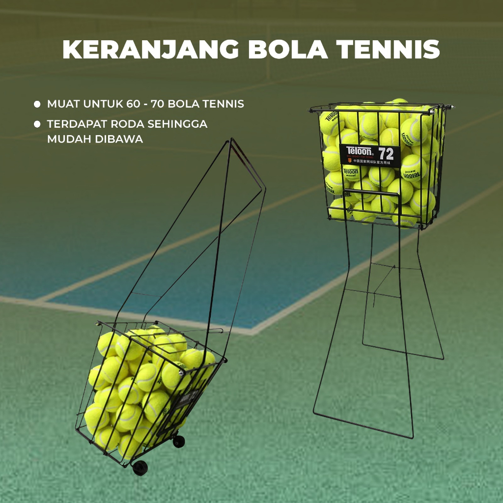Jual Keranjang Bola Tenis Kapasitas 60-70 Bola | Tennis Ball Hopper ...