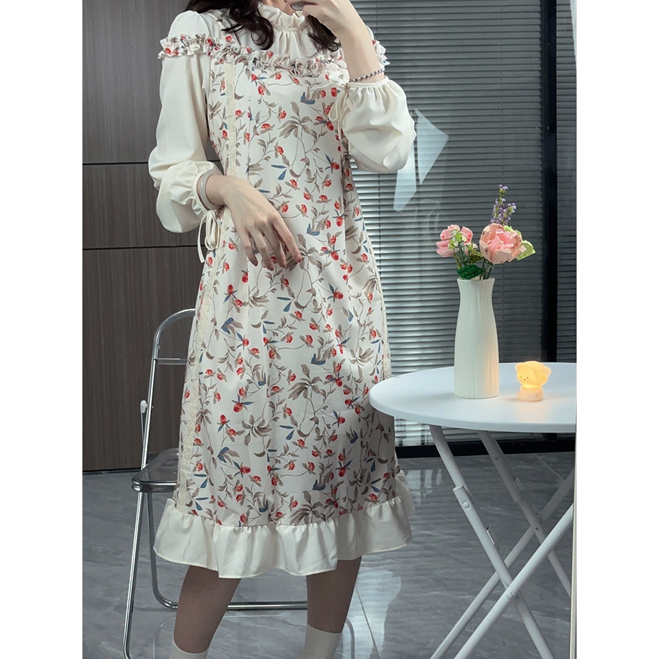 Jual LO Clothes Jahitan Long Dress Sweet Rok Long Ruffle Lengan Panjang ...