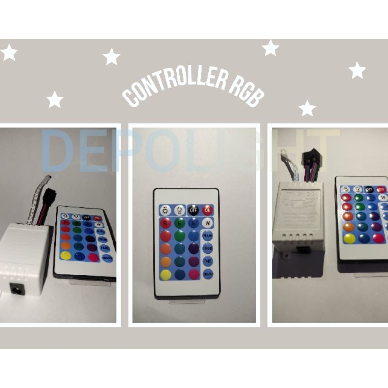 Jual CONTROLLER REMOTE LED STRIP RGB 24 KEY 4 PIN SMD 5050 2835 3528 ...