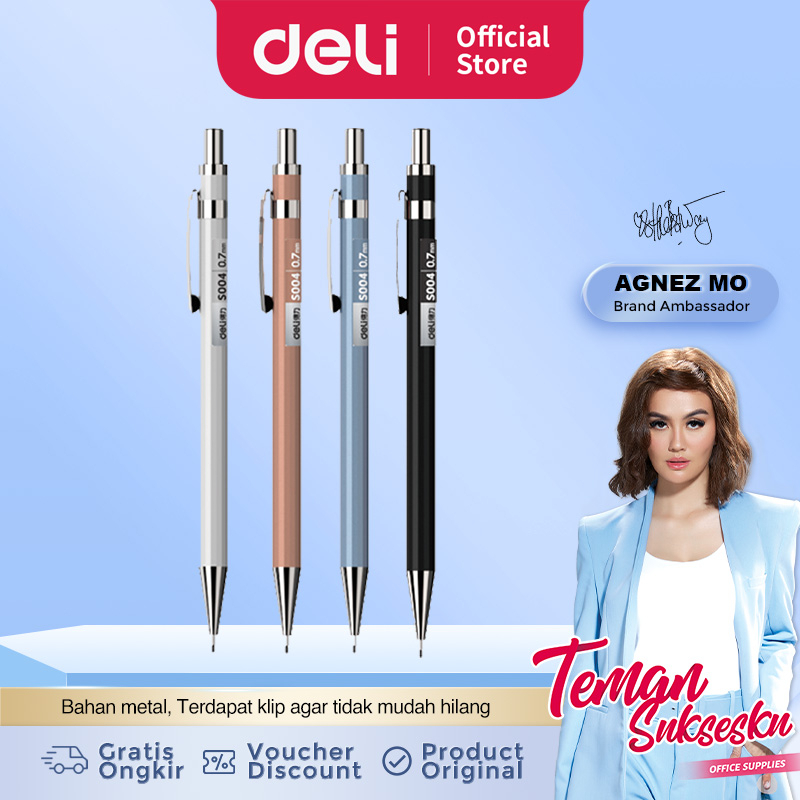 Jual Deli Metal Mechanical Pencil / Pensil Mekanik Besi 0.5mm Nyaman ...