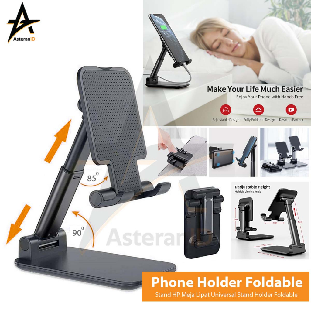 Jual Stand Meja Lipat Handphone Universal Stand Holder Foldable ...