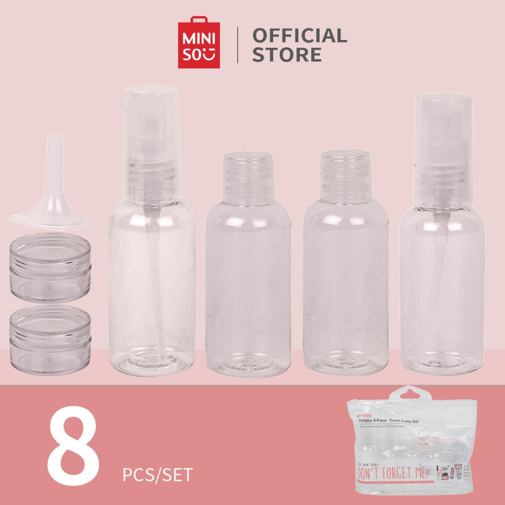 Jual MINISO Travel Botol Set 8 Pcs Travel Bottle Botol & Wadah Isi ...