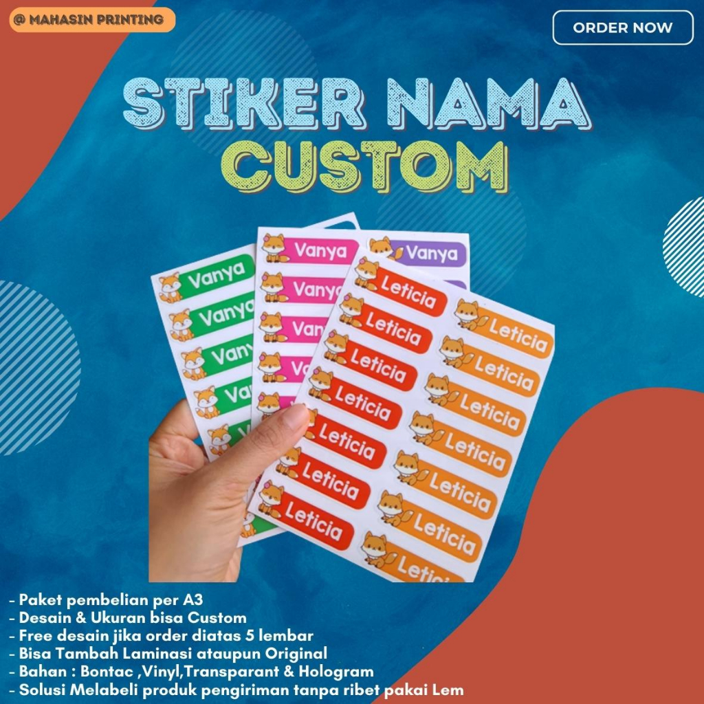 Jual Stiker Nama A3+ Custom | Shopee Indonesia