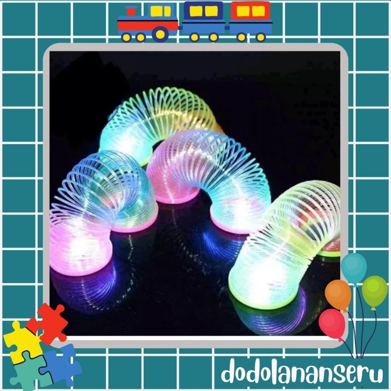 Jual DDS - Mainan Per Pegas Slinky Spring Rainbow light Lampu Nyala ...
