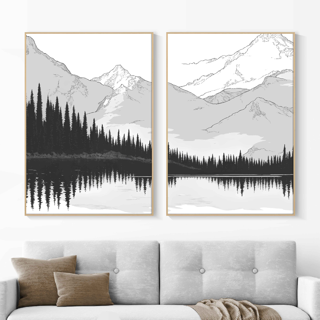 Jual Hiasan Dinding Canvas Ruang Tamu Minimalis 80x57cm & 40x57cm ...