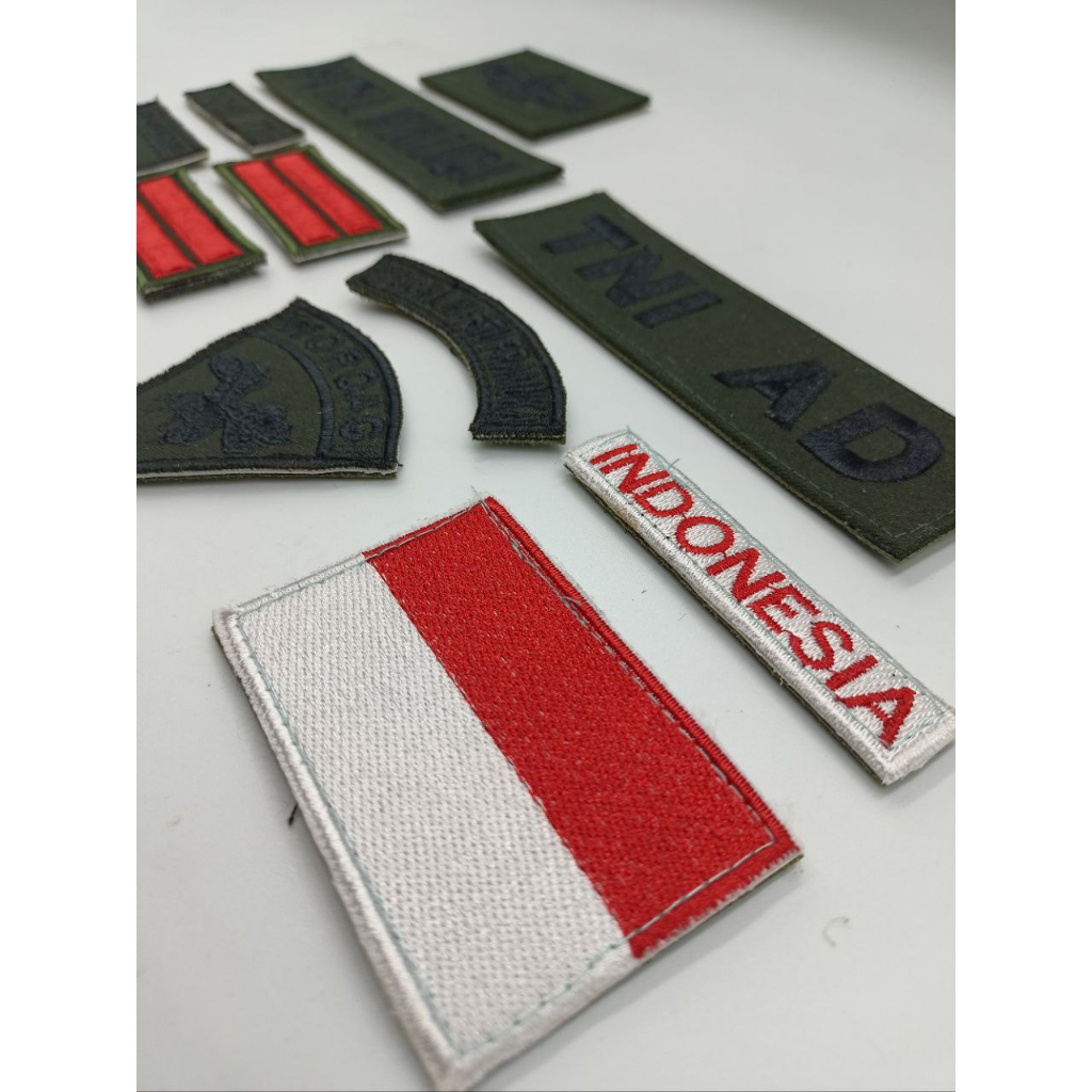 Jual FULL 1 set Atribut bordir papan nama pdl TNI AD | Shopee Indonesia