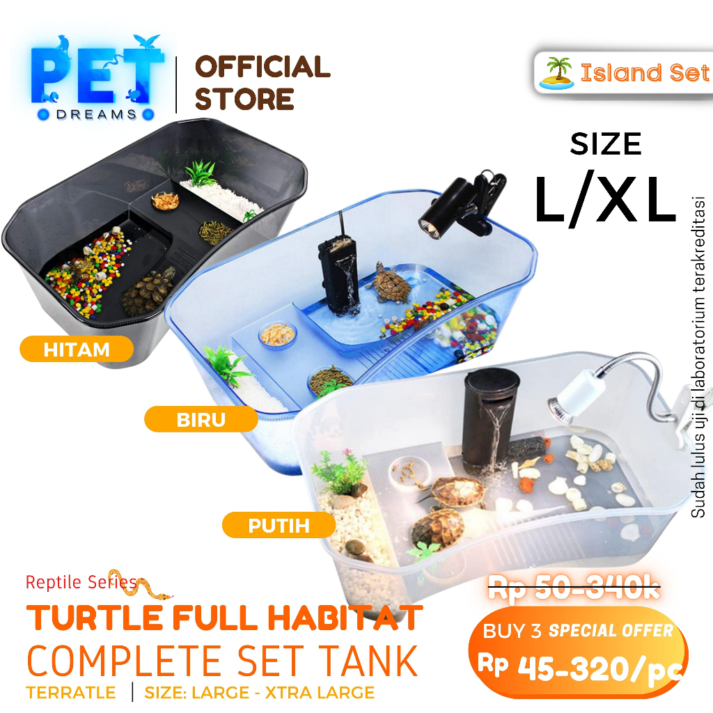 Jual PROMO TURTLE TANK L & XL KANDANG VIVARIUM AQUARIUM AKUARIUM BAK EMBER RUMAH KURA AIR TORTO ...
