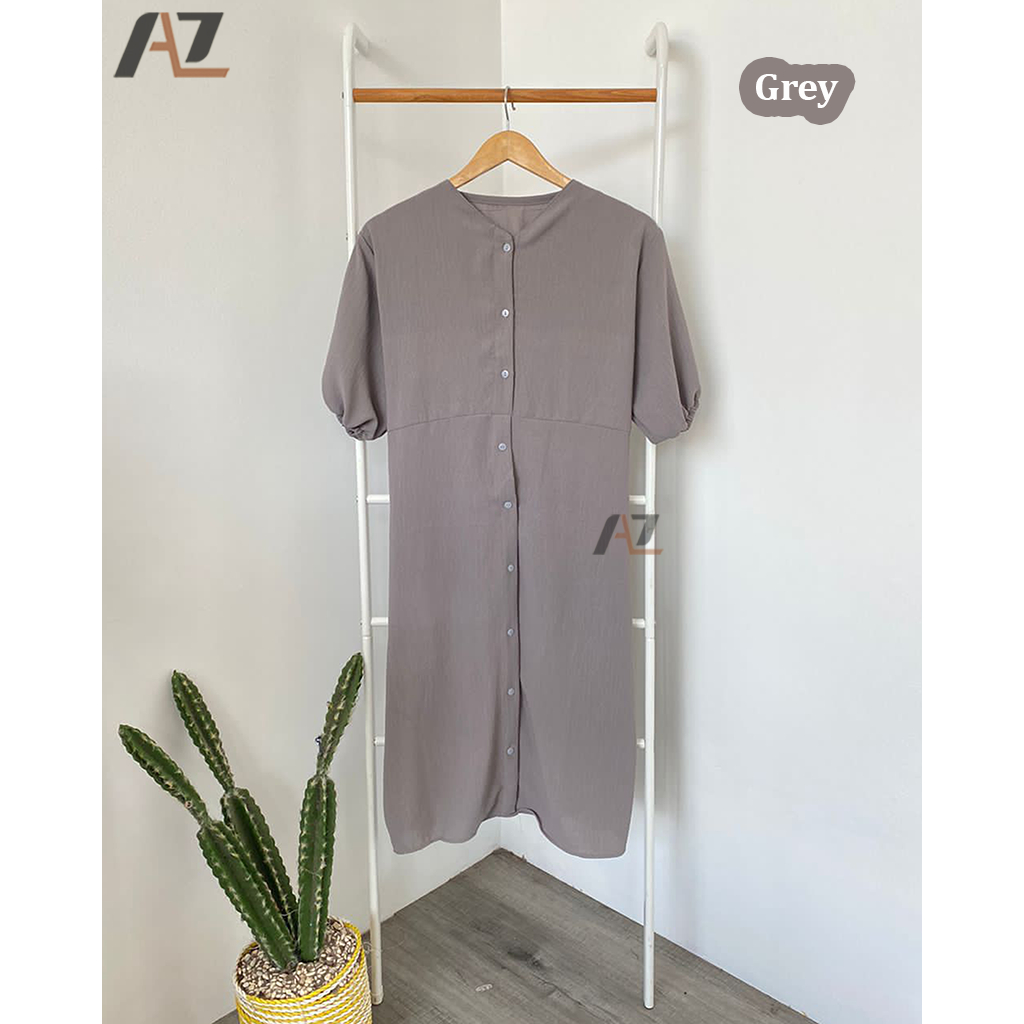 Jual Yejin Mini Dress Korean Style Wanita Santai Full Kancing / Baju ...