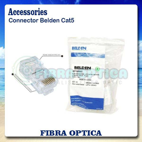 Jual Connector RJ45 UTP Cat 5e Belden Original 50 Pcs | Shopee Indonesia