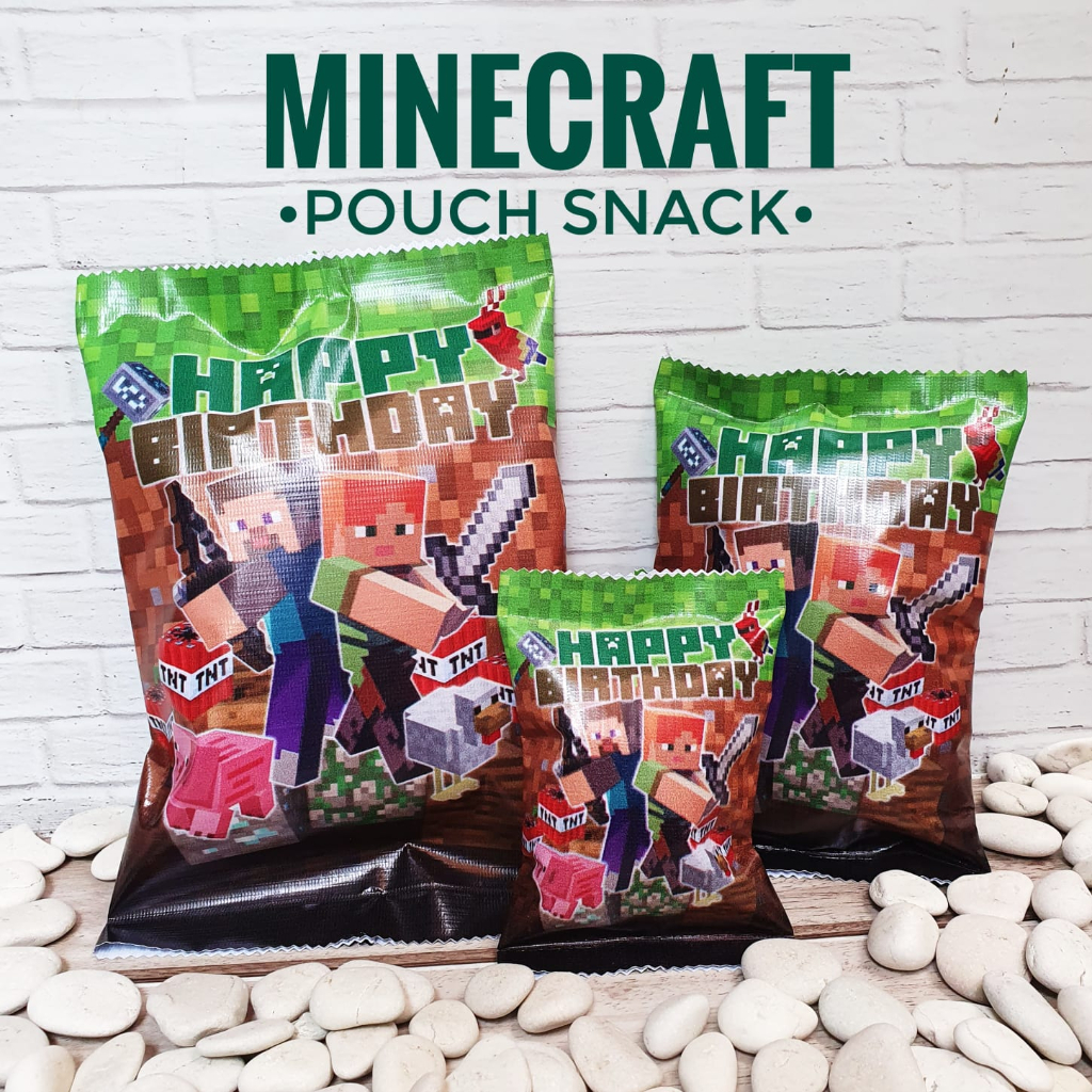 Jual Minecraft Pouch Snack Vinyl Kemasan Snack Hampers Birthday Jumbo ...