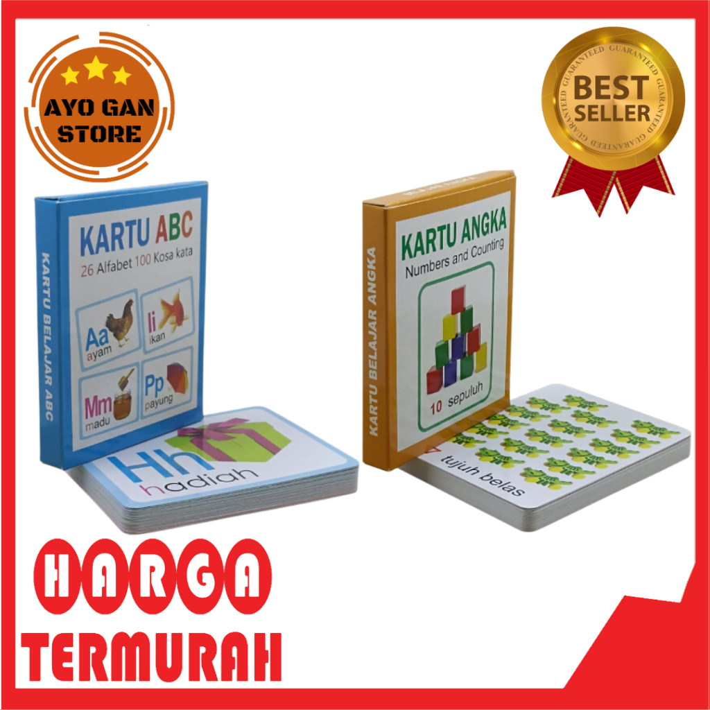 Jual Flash Card Huruf Alfabet Kartu ABC | Kartu Belajar Huruf & Angka ...