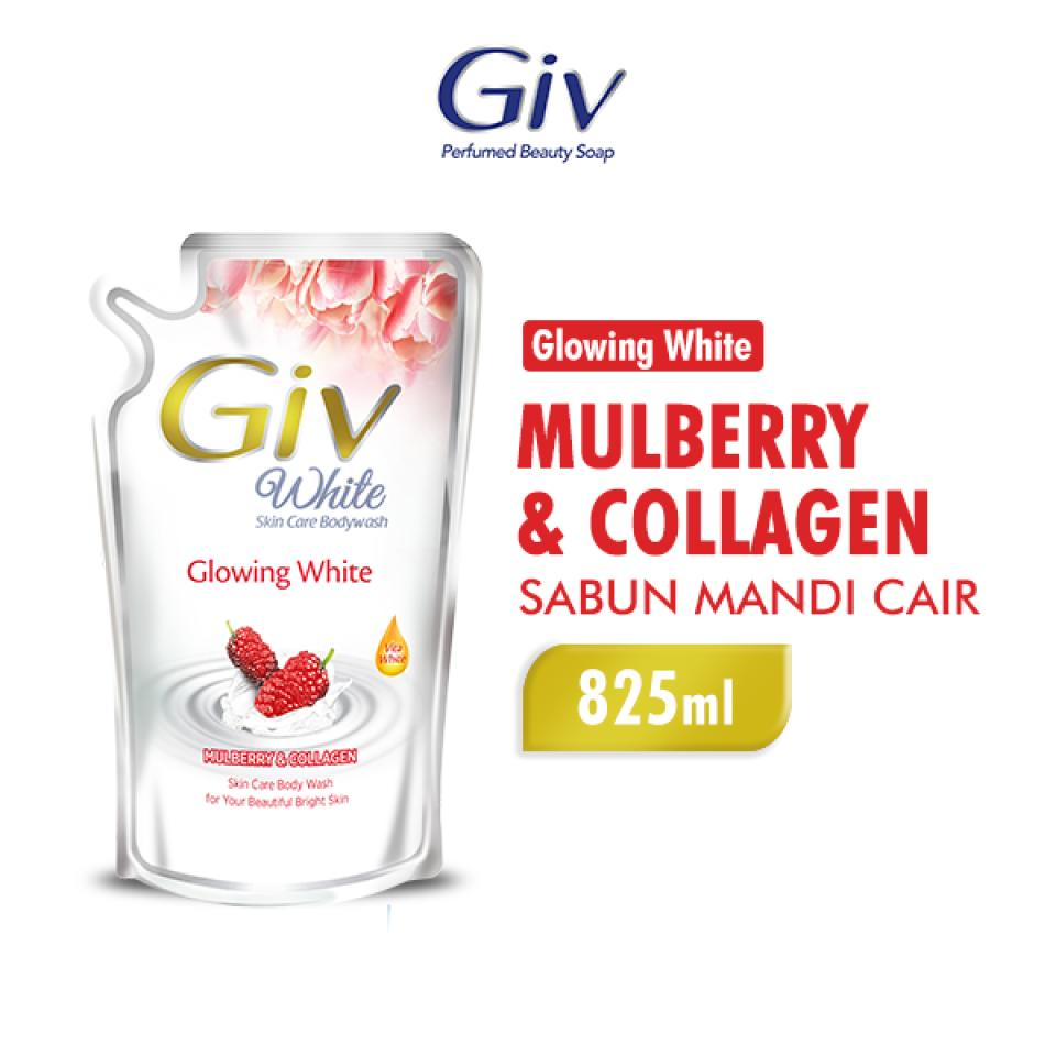 Jual Giv White Sabun Mandi Cair Mulberry Pouch 825 ml | Shopee Indonesia