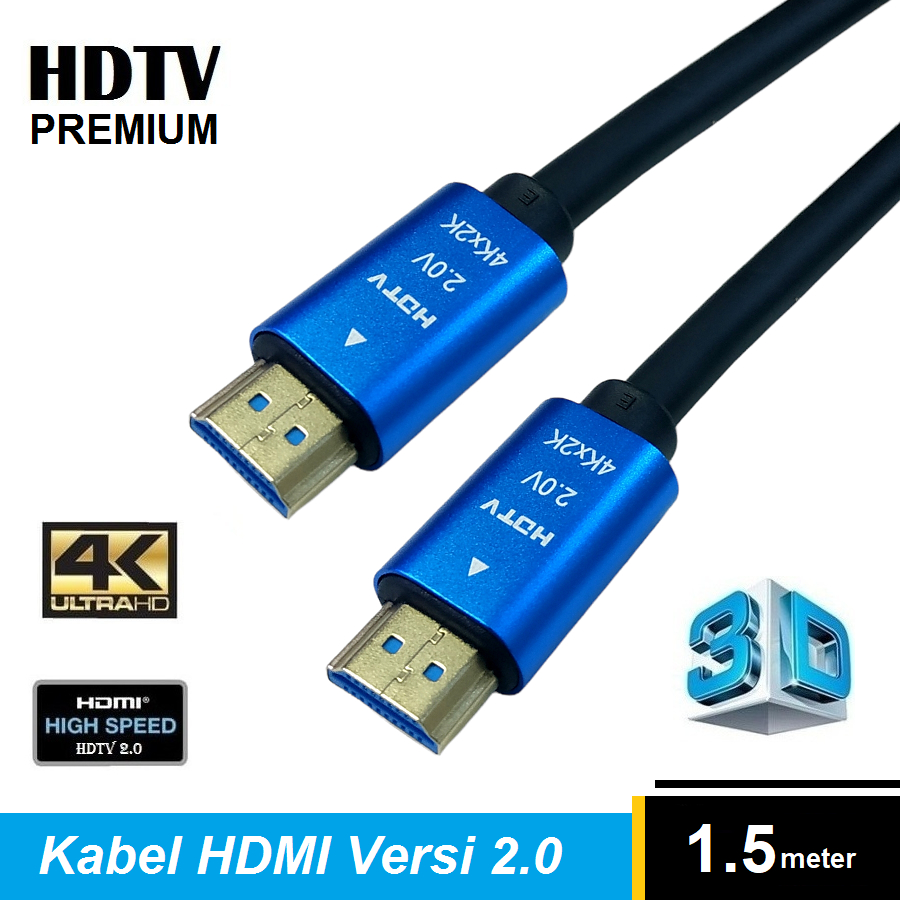 Jual Kabel hdmi Versi 2.0 M-Tech 4K HDTV Premium 1.5M | Shopee Indonesia