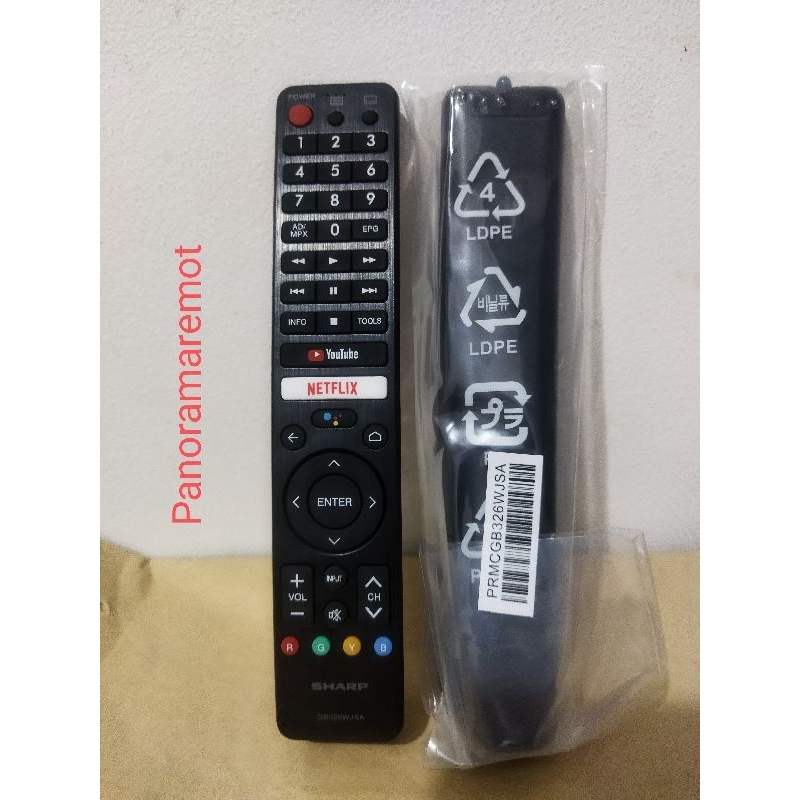 Jual REMOTE TV SHARP AQUOS LCD/LED SMART ANDROID TV GB326WJSA | Shopee ...
