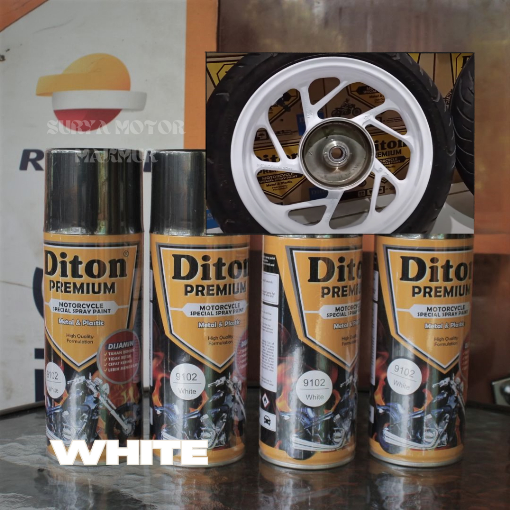 Jual Pilok / Pilox Diton Premium 9102: White/Putih Cat Semprot | Shopee Indonesia
