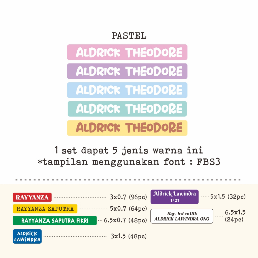 Jual Stiker Nama Anak Waterproof Pensil Pen Crayon Buku Label Nama ATK ...
