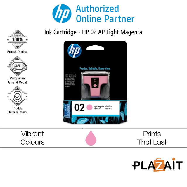 Jual HP Ink Cartridge - 02 AP Light Magenta C8775WA Original & Baru ...