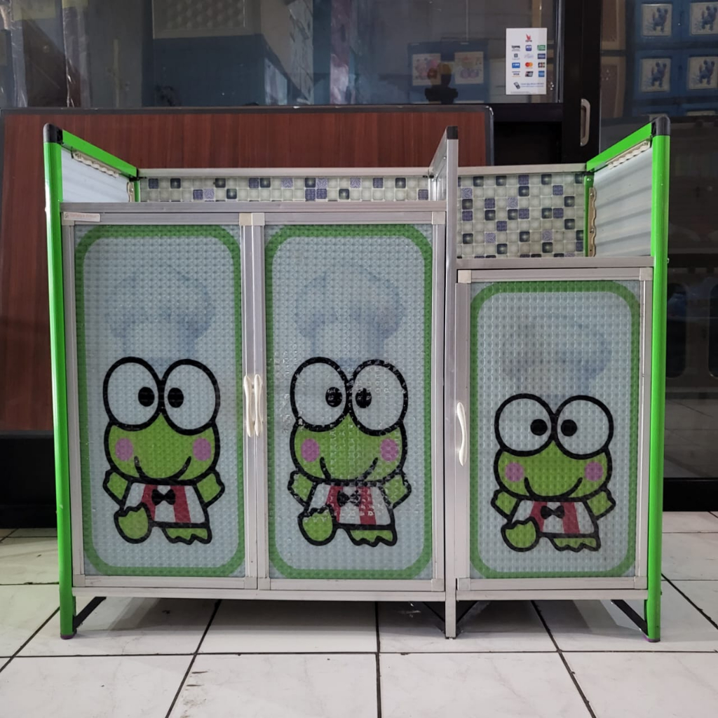 Jual MEJA KOMPOR + MAGICOM ( DISKOM ) 3 PINTU STAINLESS KACA FULL ...