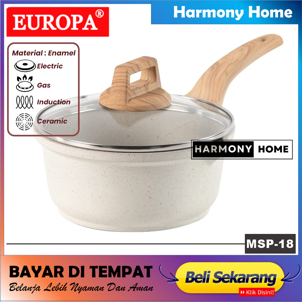 Jual Europa White Marble MSP-18 Sauce Pan Panci Susu Anti Lengket 18 ...