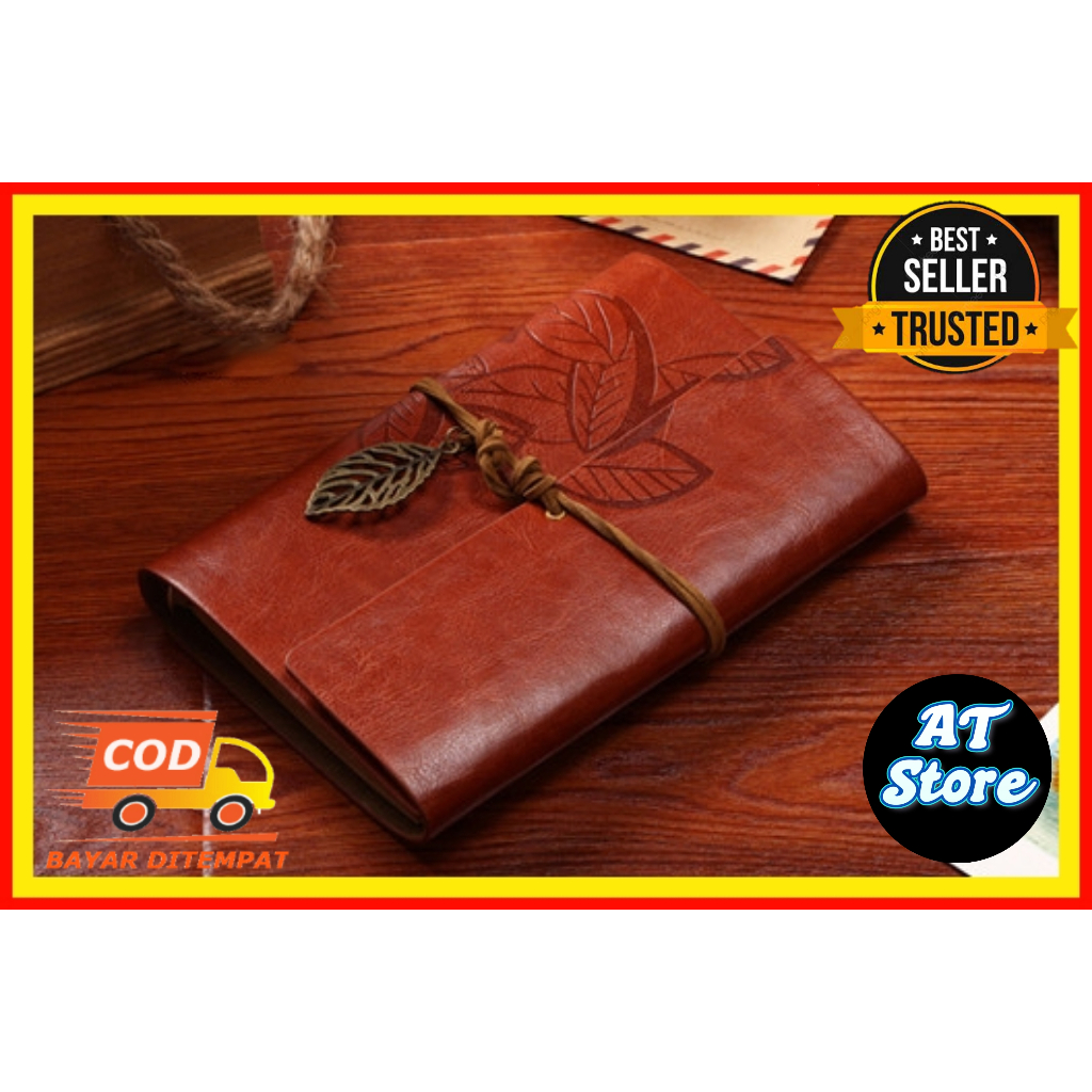 Jual BUKU CATATAN BINDER KULIT RETRO ~ BROWN | Shopee Indonesia
