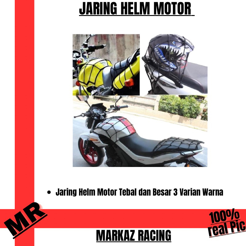 Jual Jaring Helm Motor Tebal dan Besar Jaring Barang Motor 3 Varian ...