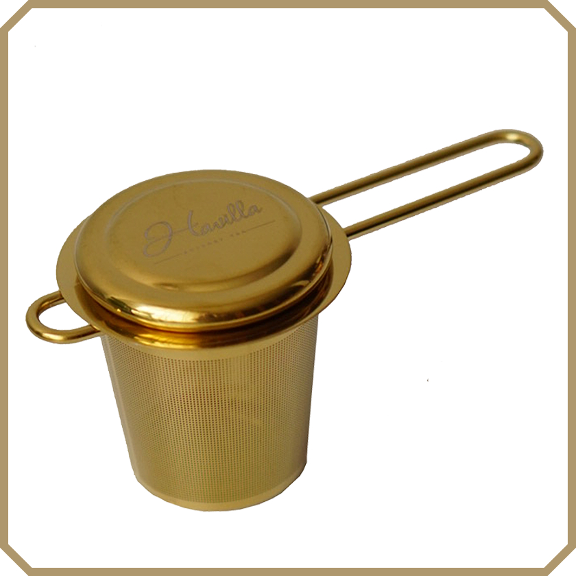 Jual KIVVA GOLD TEA STRAINER / Saringan Teh Elegan Gold | Shopee Indonesia