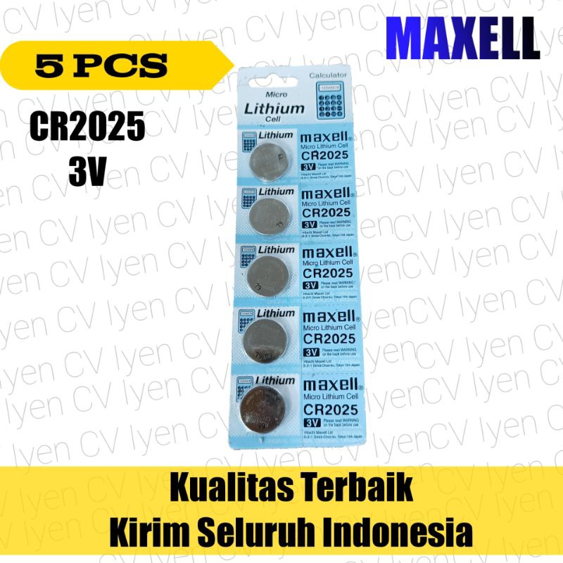 Jual Baterai kalkulator Maxell Micro Lithium CR 2025 / baterai cr 2025 ...