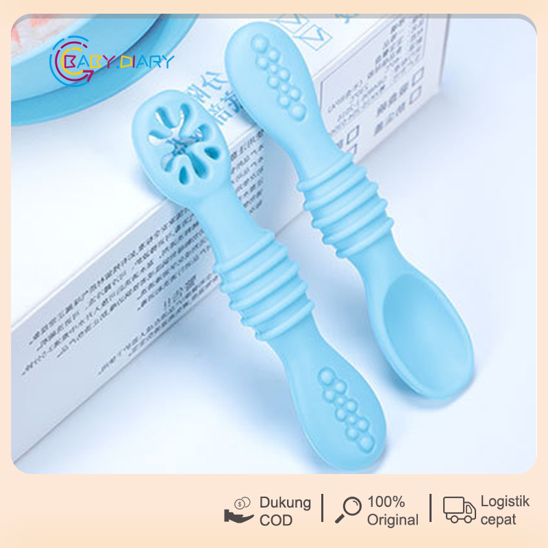 Jual [COD] 2pcs/set Sendok silikon pelengkap bayi / Sendok lengket ...