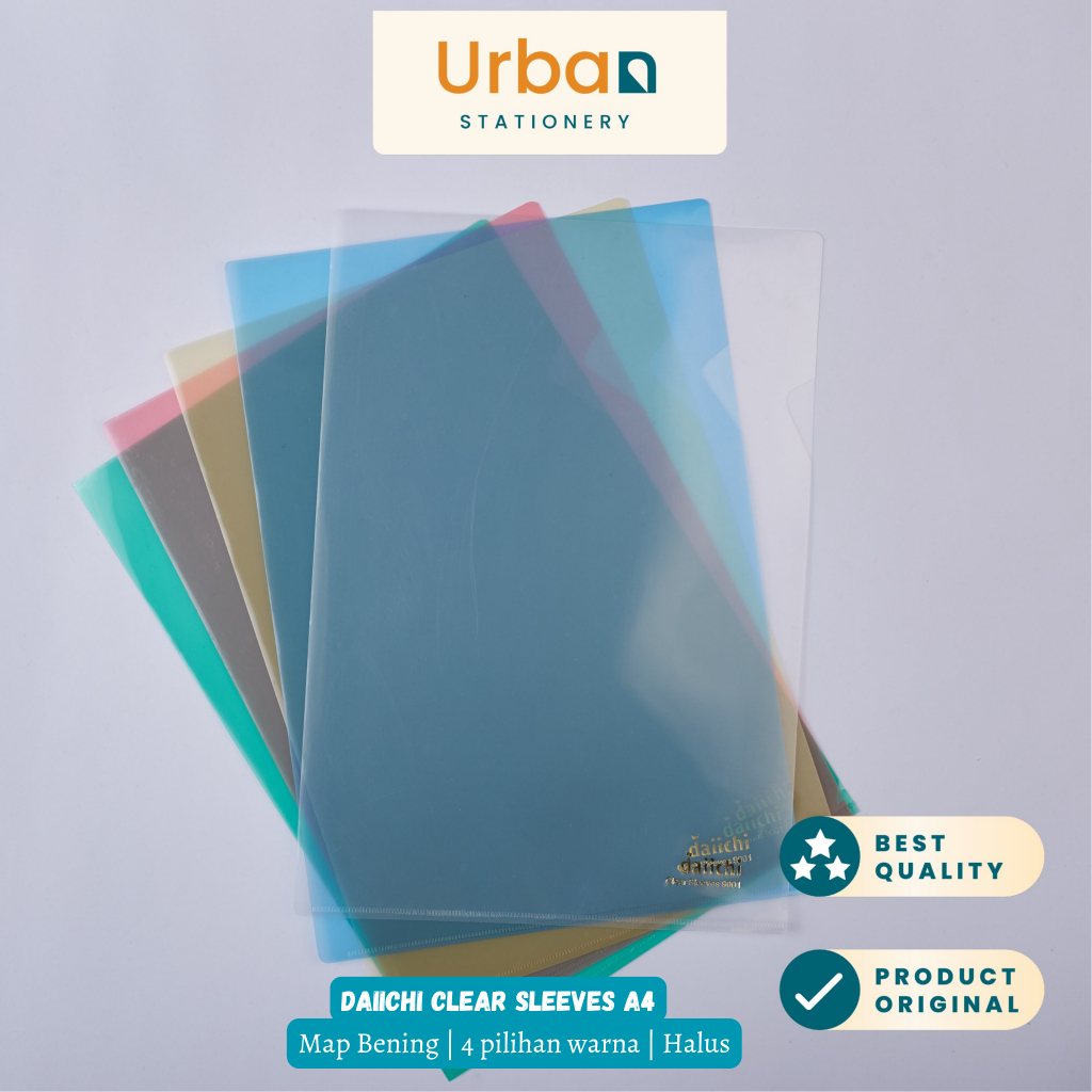 Jual Clear Sleeves / Map Bening Daiichi 9001 Ukuran A4 Biru Hijau Merah ...