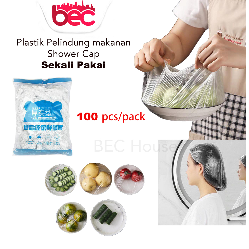 Jual [100Pcs] Plastik Pelindung Makanan Cover Food Shower Cap | Shopee ...
