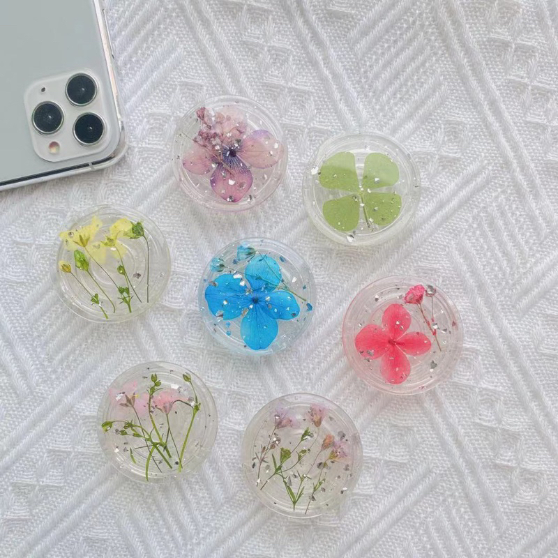 Jual Popsocket Grip Tok Transparan Glitter Dried Flower Hologram Case (REAL FLOWERS INSIDE ...