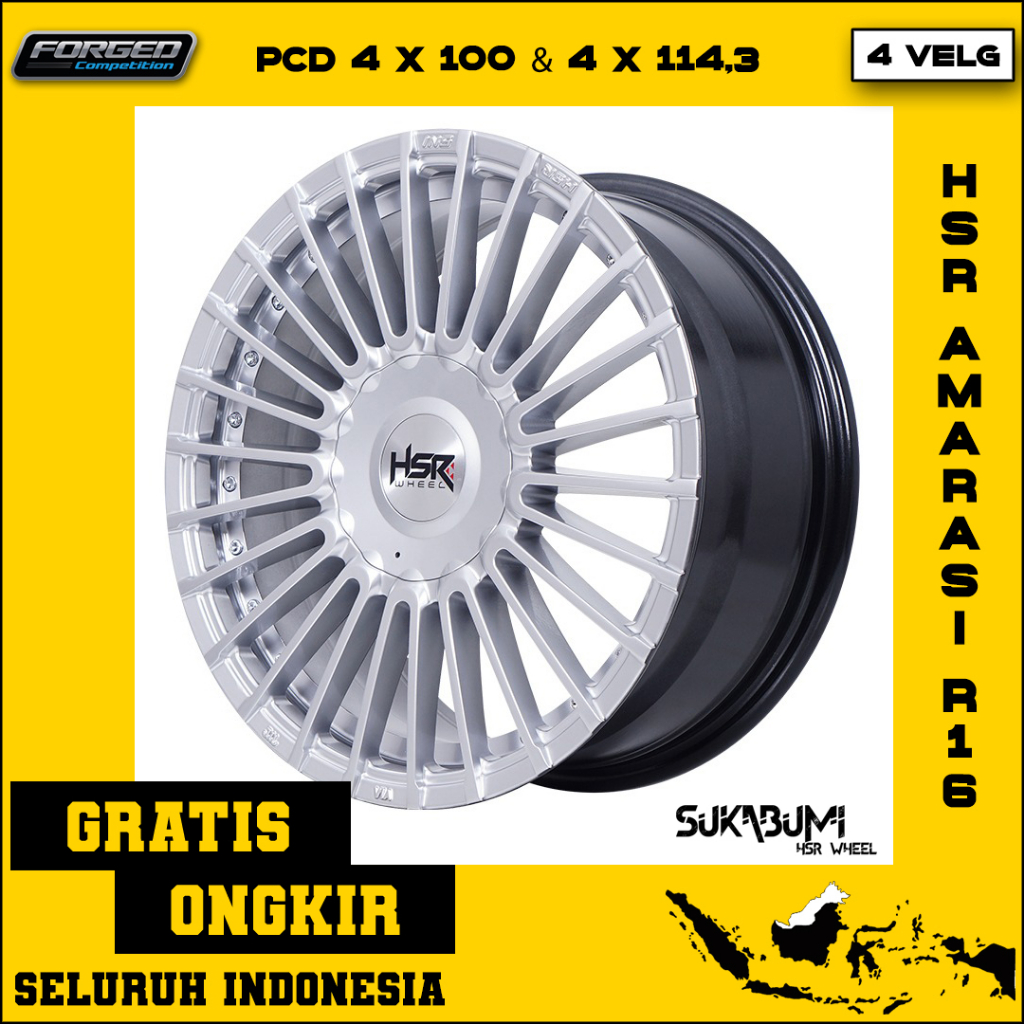 Jual Velg Mobil Avanza, Xenia, Kijang, dll Ring 16 HSR Amarasi Warna Hyper Silver Lubang 4 ...
