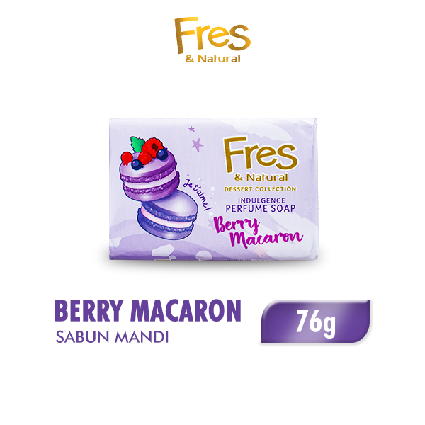 Jual FRES&NATURAL Sabun Mandi Batang Berry Macaroon 76gr | Shopee Indonesia