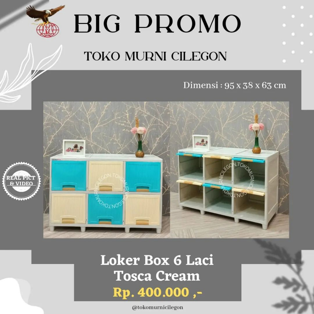 Jual Loker Box 6 Laci Tosca Cream (free ongkir cilegon serang kota ...
